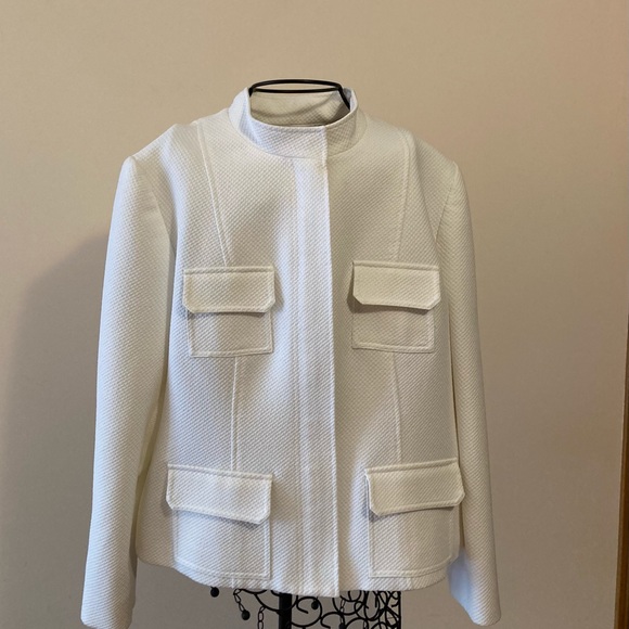 louben | Jackets & Coats | Louben Canada White Open Front Jacket Size 6 ...